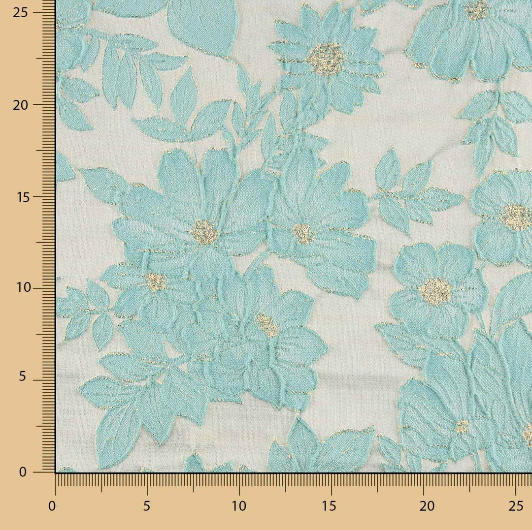 Tela Brocado Floral Verde Agua 140 cm – Ribes & Casals