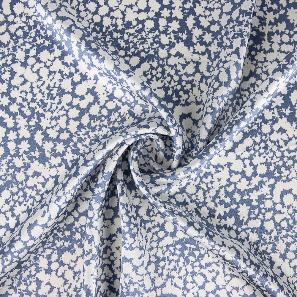 Tela Satén Poliéster Estampado Azul – Ribes & Casals